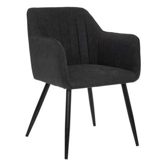Atmosphera Atmosphera - Fauteuil Visoca - Bois et m&eacute;tal - Noir