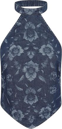 Pinko Pinko, Femme, Tops, Bleu, Taille: 40 FR Top dos nu