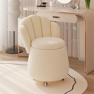 Generic Schminkstuhl, Samt-Schminktischhocker mit hoher Rückenlehne, Aufbewahrungspouf für luxuriöse Sitzgelegenheiten in Schlafzimmer und Wohnzimmer