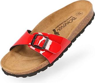 Bonova Mules Tenerife pour femme, en 10 couleurs, une bride tendance avec semelle en liège - Sandales confortables pour se sentir bien - Fabriquées dans lUE,