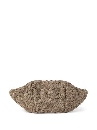 Brunello Cucinelli sac &agrave; bandouli&egrave;re &agrave; empi&egrave;cements en crochet - Tons neutres