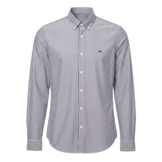 Lacoste Hemd f&uuml;r Herren, Regul&auml;r, Lang&auml;rmlig (Wei&szlig;/Marine)