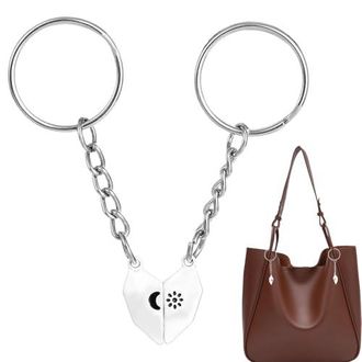 Generic Porte-cl&eacute;s couple pour lui et elle, ensemble de porte-cl&eacute;s de couple | Porte-cl&eacute;s magn&eacute;tique couple meilleur ami | Porte-cl&eacute;s &eacute;l&eacute;gant pour relations d