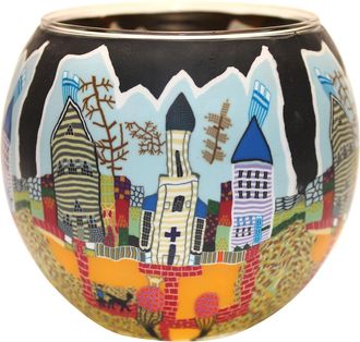 Kerzenfarm Hahn 21601 Leuchtgläser, Glas, bunt, 11.0 x 11.0 x 9.0 cm