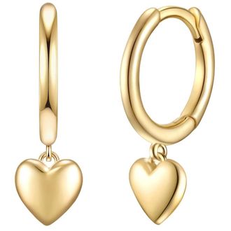 Glanzst&uuml;cke M&uuml;nchen Ohrringe - Sterling Silber Creolen Herz - Gr. unisize - in Gold - f&uuml;r Damen