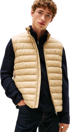 Tommy Hilfiger Herren Weste Packable Recycled Vest Stehkragen, Braun (Camel), XL