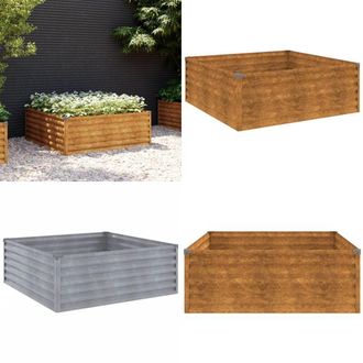vidaXL Vidaxl - Lit surélevé de jardin 100x100x36 cm acier corten - Jardiniere Exterieur - Bac a Fleurs - Lit Surélevé Jardin - Acier Corten - Plante