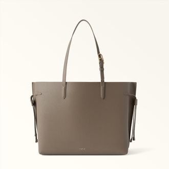 Furla Ava Tote-bag L Muddy Gray+rosewood Int. Grau Doppeltes Pebble Kalbsleder Damen