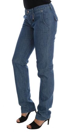 Costume National Womens Blue Wash Cotton Slim Denim Jeans Clothing