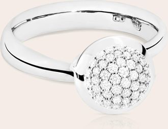 Tamara Comolli Tamara Comolli Ring Ring Bouton Small Diamond Pav&eacute; Aus 18k Wei&szlig;gold Mit Diamant Pav&eacute; silber