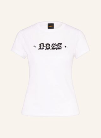 HUGO BOSS T-Shirt Endora Mit Schmucksteinen weiss