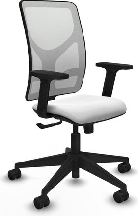 Piqueras y Crespo B&uuml;rostuhl mit wei&szlig;en Rollen, 2D-Armlehnen, h&ouml;henverstellbare Lendenwirbelst&uuml;tze, ausgestattet mit 3 Positionen und Schneideschaum, Wei&szlig; / Wei&szlig;