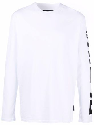 Philipp Plein Langarmshirt mit rundem Ausschnitt - Wei&szlig;