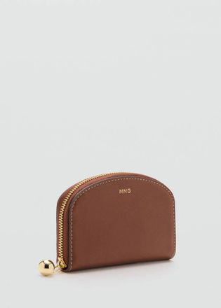 Mango Portefeuille moyen avec mini perles marron moyen - Femme - Taille unique - MANGO