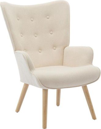 Vente-Unique Vente-unique - Fauteuil en tissu beige vately