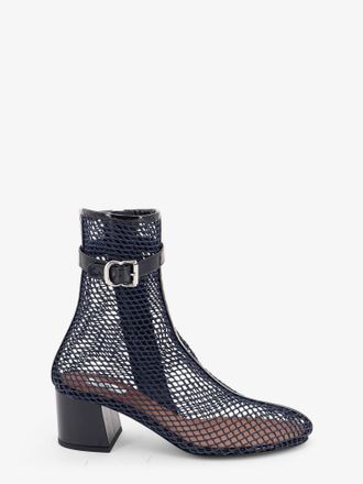 Alaia Fishnet 55 mesh and patent leather boots - ALAIA - gender_Woman