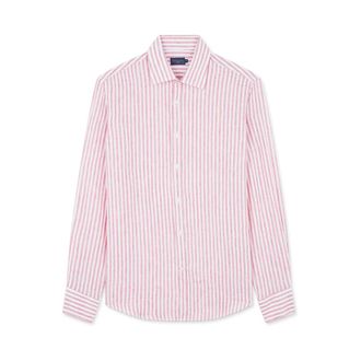 Paul & Shark Homme, Chemises, Rouge, Taille: 4XL Chemise en lin &agrave; col fran&ccedil;ais