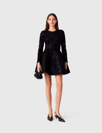 Maje Robe Courte En Velours Strass&eacute; - Noir - Taille 34 - Maje
