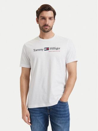 Tommy Hilfiger T-Shirt Brand Love MW0MW44875 Wei&szlig; Regular Fit