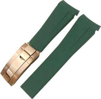 Generic YSJNGF Gummi-Uhrenarmband mit gebogenem Ende, 20 mm, 21 mm, 22 mm, für GMT Datejust Explorer 2, Silikon-Uhrenarmband