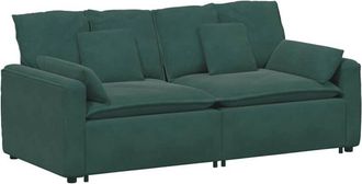 vidaXL vidaXL Modulares Sofa mit Kissen Dunkelgrün