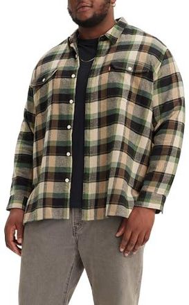 Levi's Big & Tall Jackson Worker Shirt, Medina Plaid Meteorite, 2XL Homme