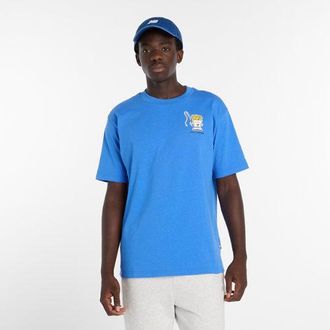 New Balance Homme Fish and Chips T-Shirt en Bleu, Coton, Taille 2XL