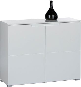 Möbelando Kommode Anrichte Standschrank Highboard Sideboard Schrank Flur Suzette VI Weiß/Weiß-Hochglanz