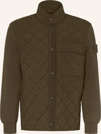 Stone Island Steppjacke Ghost Im Materialmix gruen