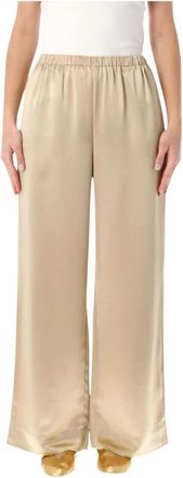 By Malene Birger Pantalon large Cabello en satin - Femme - Pantalons - Beige - Taille: 38 FR