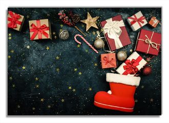 Wallario selbstklebendes Poster - Gef&uuml;llter Nikolausstiefel, Aufkleber in Premiumqualit&auml;t, Klebefolie Gr&ouml;&szlig;e: 70 x 100 cm (Riesenposter)