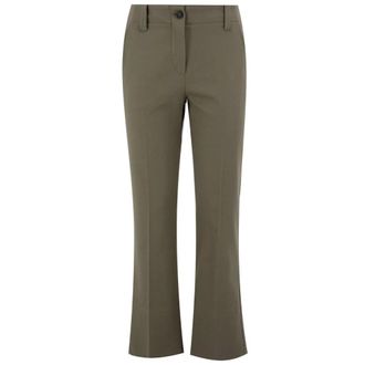 Brunello Cucinelli Femme, Pantalons, Brun, Taille: 36 FR Pantalon Droit Boutonn&eacute;