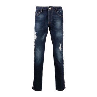 Philipp Plein Blaue Denim Gerades Jeans - - Jeans - Herren - Blau - W31