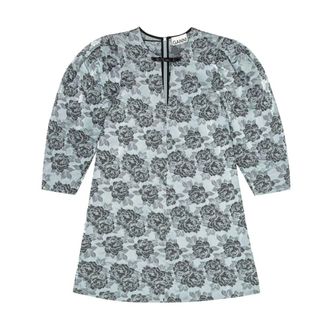 Ganni Femme, Robes, Bleu, Taille: 40 FR Robe Courte Fleurie Bleue