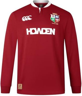 Canterbury Of New Zealand Maillot Classique &agrave; Manches Longues Lions Britanniques et Irlandais pour Adulte, Dahlia Rouge, Taille L