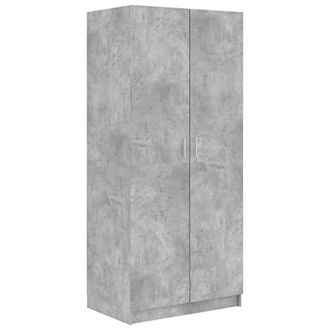 vidaXL Garde-Robe, Armoire de Rangement, Organisateur de Chambre &agrave; Coucher, Meuble de Rangement Maison Int&eacute;rieur, Gris B&eacute;ton Bois dIng&eacute;nierie