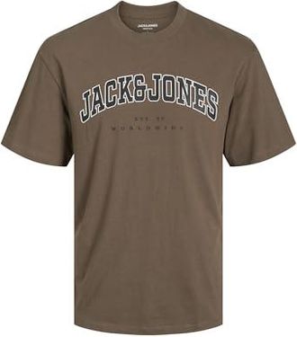 Jack & Jones Jjecaleb Varsity T-Shirt à col Rond SS Noos, Canteen, M Homme