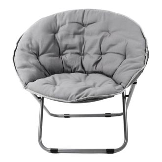 ZJchao Klappbarer Loungesessel mit Weicher Polsterung, Robustes, Tragbares Design f&uuml;r Wohnzimmer, Schlafzimmer oder den Au&szlig;enbereich, Grau