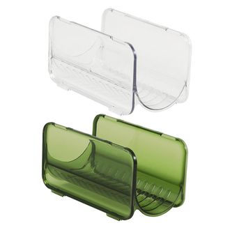 Aboofan 2 St&uuml;ck Wasserflaschenhalter Stapelbar aus Robustem PP Transparent Gr&uuml;n Wei&szlig; mit Basis Organizer f&uuml;r K&uuml;che Schrank und K&uuml;hlschrank