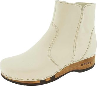 Woody Damen Olga Clog Stiefelette, Creme, Größe 40