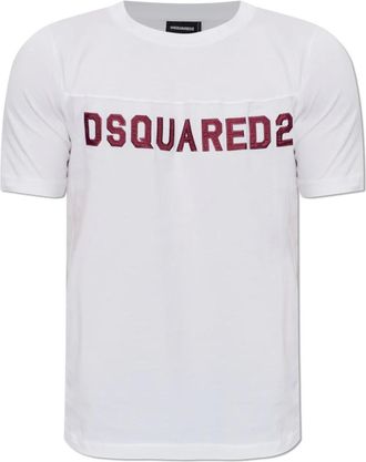 Dsquared2 Homme, Tops, Blanc, Taille: 3XL Logo T-Shirt