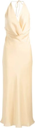 Rotate Rotate Birger Christensen, Femme, Robes, Beige, Taille: 34 FR Chiffon Halter Dress