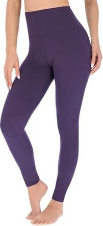 FUTURO FASHION Legging Taille Haute Doux et décontracté pour Femme - Confortable au Quotidien - Extensible - Non Transparent - Taille S à XXL, Prune, L-XL