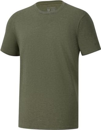 Bassdash T-Shirt à Manches Courtes en mélange de Coton Ultra Doux pour Homme avec Protection Solaire UPF 50+ léger et rafraîchissant décontracté