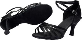BESPORTBLE Sandales Latines à Talon pour Femme Été Semelle Souple Et Simple Chaussures De Danse Élégantes Confortables Noir