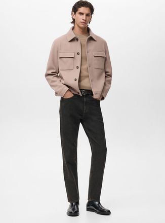 Mango Veste en tissu poches à rabat marron moyen - Homme - XXL - MANGO MAN