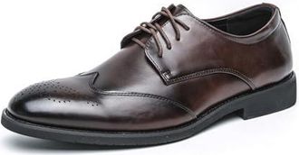 Generic Oxford Shoe for Men - Chaussures de smoking - Chaussures habillées classiques à lacets pour homme, marron, 42 2/3 EU