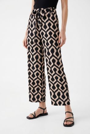 Only Palazzohose ONLY ONLNOVA LIFE CROP PALAZZO PANT AOP PTM, Damen, Gr. S, N-Gr, schwarz (schwarz aop:723 rough nomad), Web, Obermaterial: 100% Viskose, b