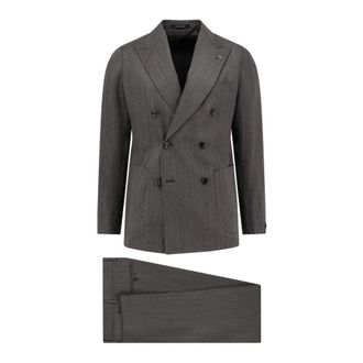 Tagliatore Montecarlo Zweireihiger Anzug - - Suits - Herren - Grau - 3XL