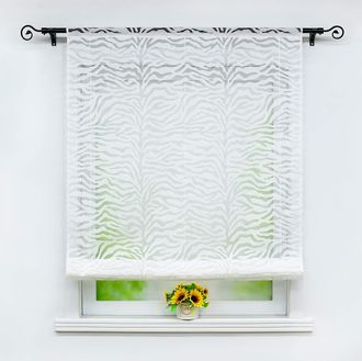 Joyswahl Voile Raffrollo Ausbrenner Raffgardinen mit Tunnelzug »Lea« Schals Fenster Gardine BxH 120x155cm Weiß 1er Pack